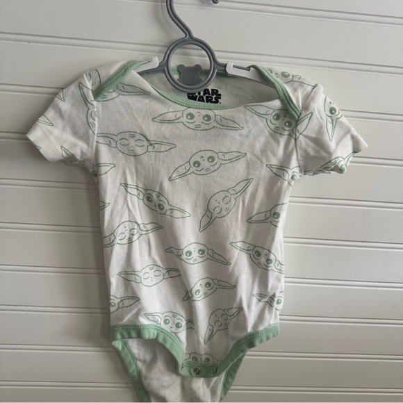 Star Wars | One Pieces | Star Wars Baby Yoda Green And White One Piece ...